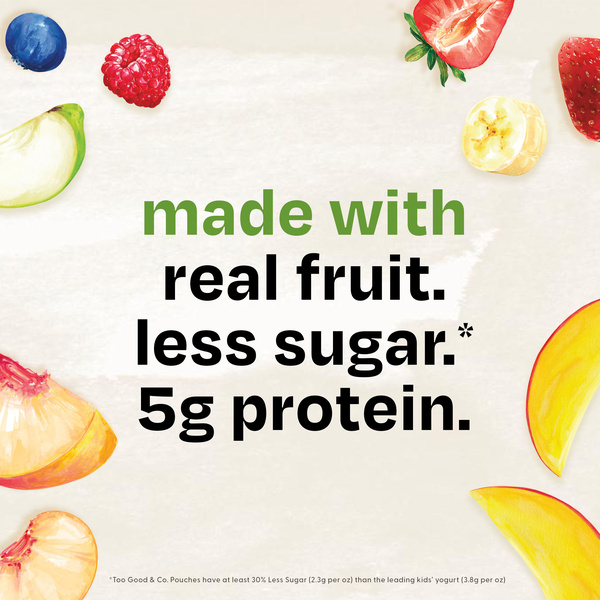 Too Good & Co. Peach Mango Yogurt Cultured Milk Pouches, 3.5 oz. (4 ...