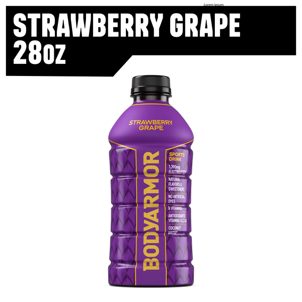 BODYARMOR Strawberry Grape Electrolyte Sports Drink Bottle, 28 fl oz ...