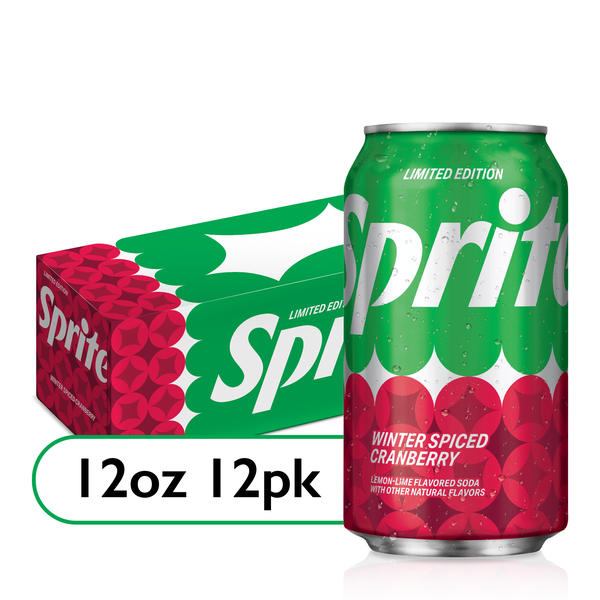 Sprite Winter Spiced Cranberry Caffeine Free Soda Soft Drink Fridge ...