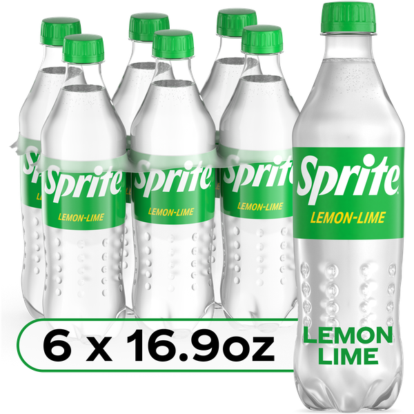 Sprite Lemon-Lime Caffeine Free Soda Soft Drink Bottles, 16.9 fl oz, 6 ...